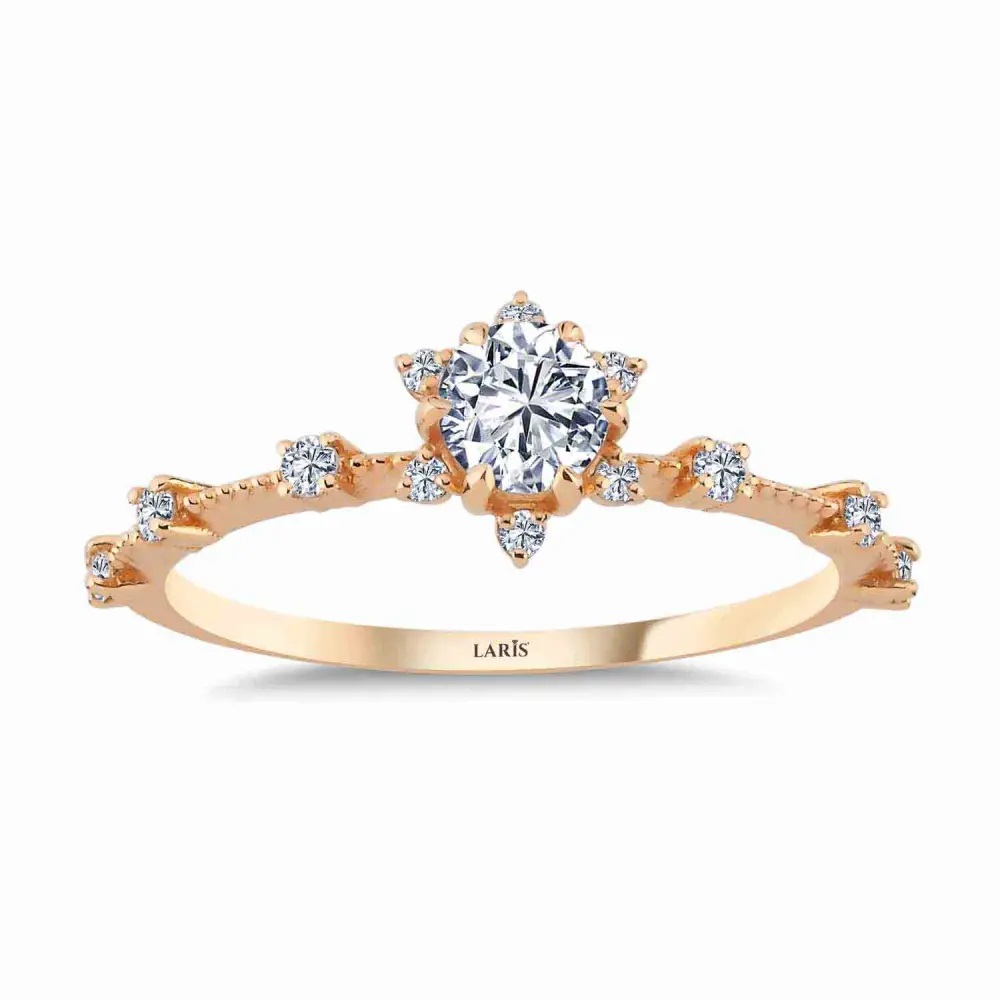 0.80 Ct Pırlanta Lotus Vintage Yüzük - LP09792 | Laris